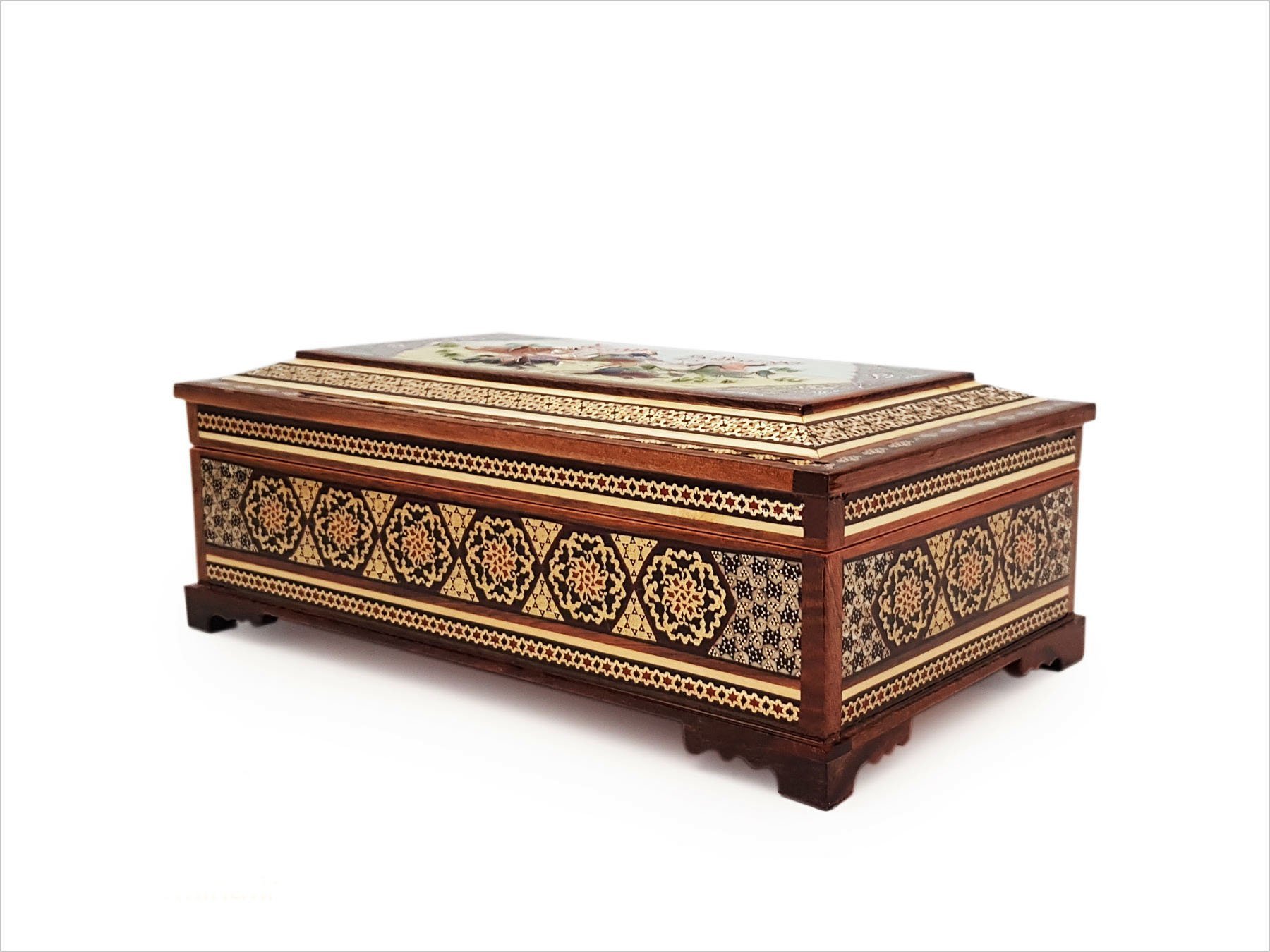 Exquisite Persian Marquetry ( Khatam ) Jewellery Box - Polo - Craftestan