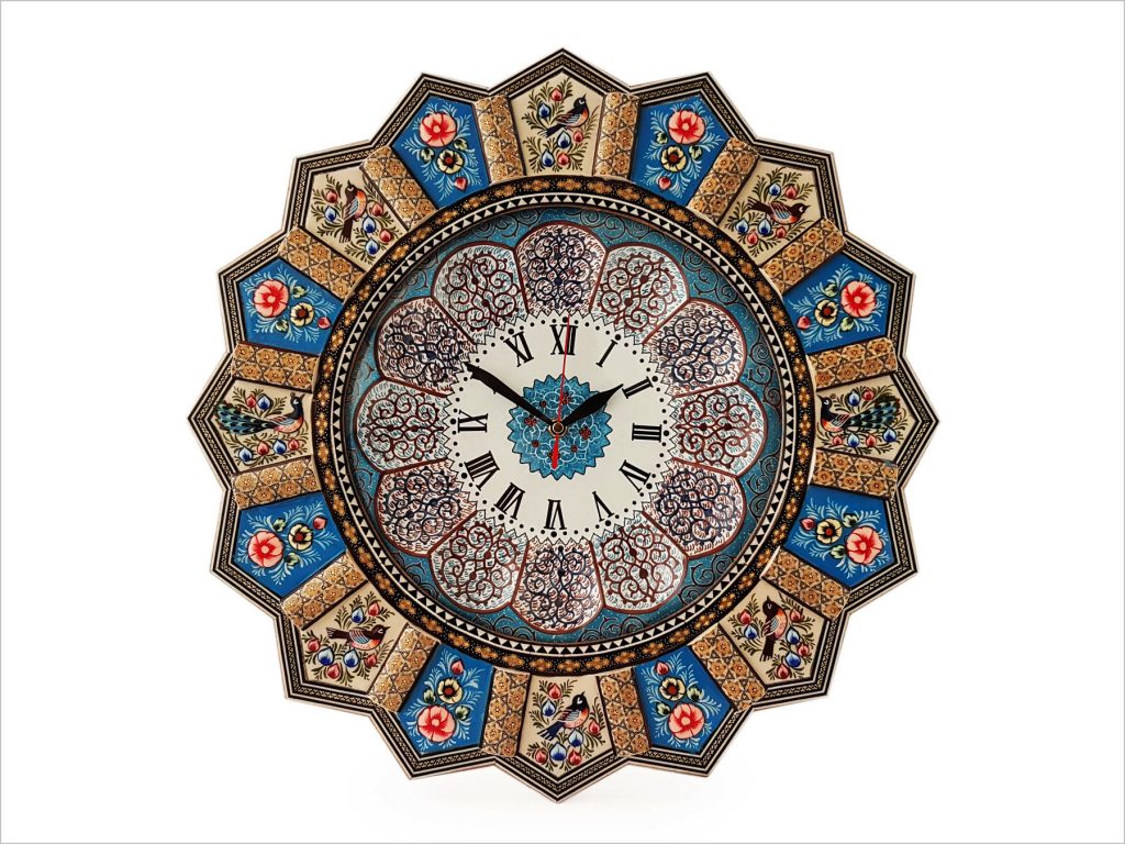 Buy Marquetry Wall Clock - 47 cm | Craftestan