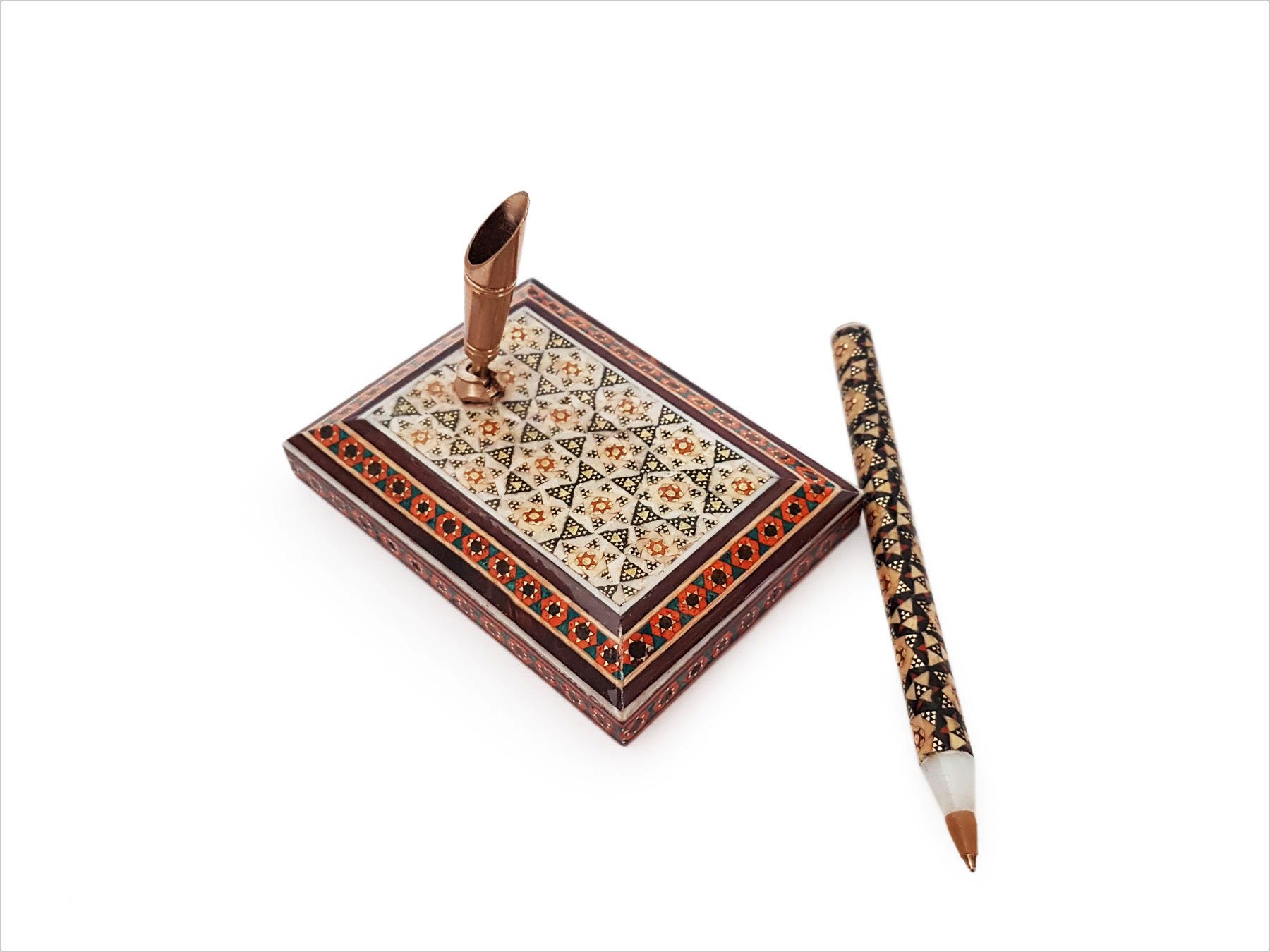 Persian Khatam Pen Stand | Craftestan