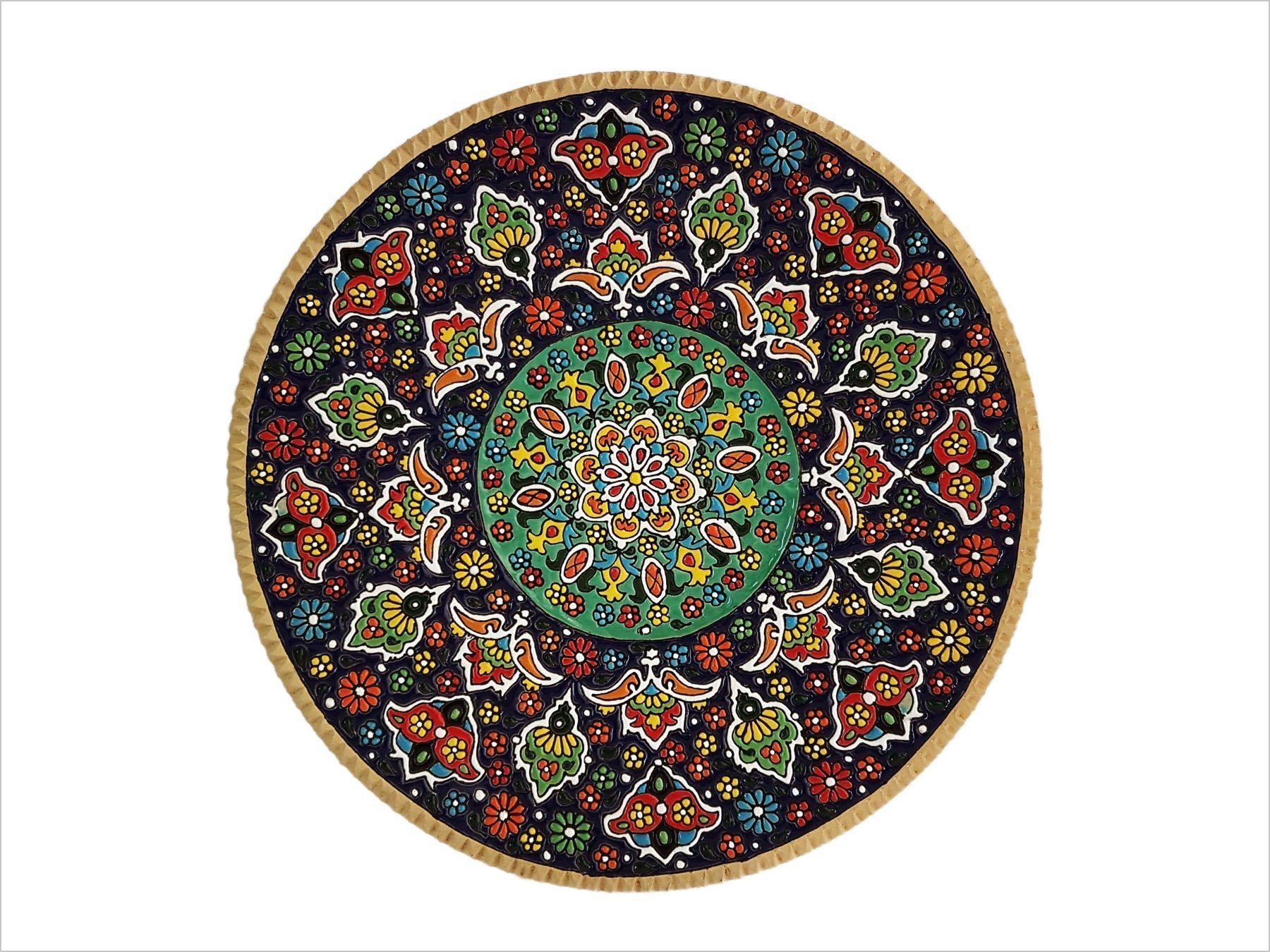 Persian Enamel Pottery Bowl & Plate - Craftestan