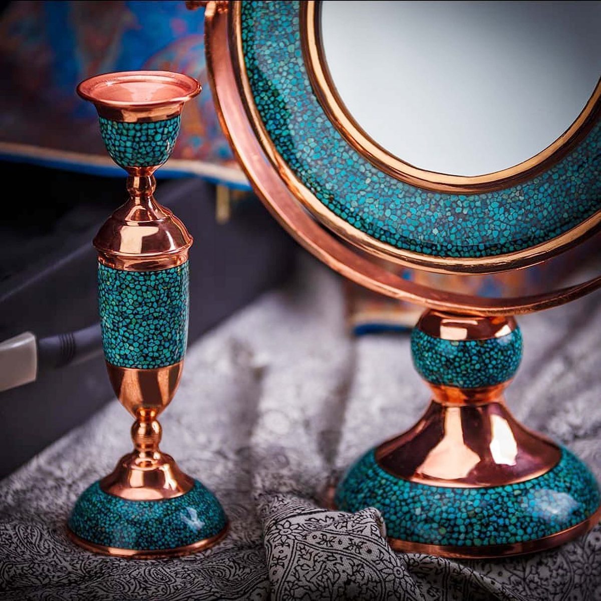 Persian Turquoise Decorative Mirror Home-ware | Craftestan