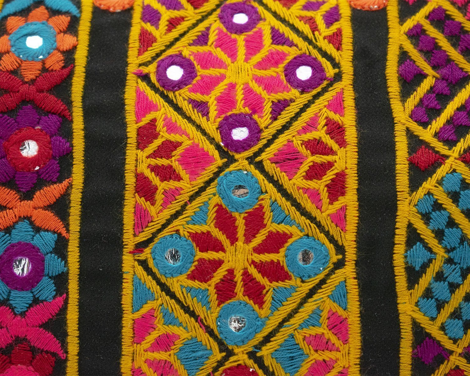 Balochi Embroidery Ladies Crossbody Bag - Floral Rainbow - Craftestan