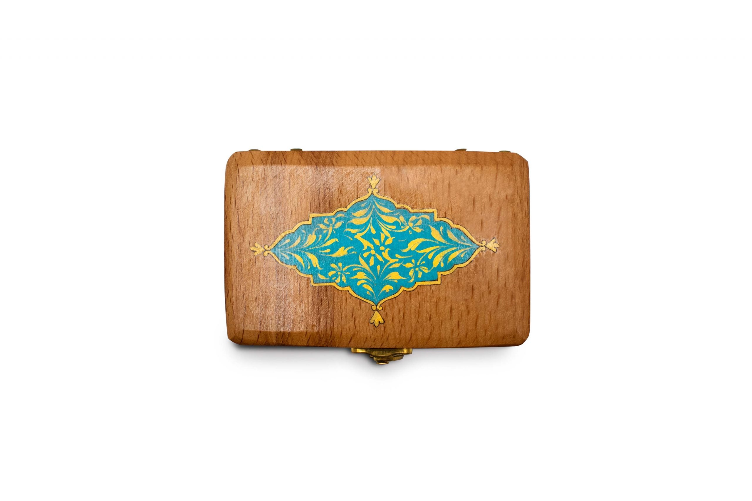 Wooden Watercolour Painted Jewellery Box - Blue Sky | Craftestan
