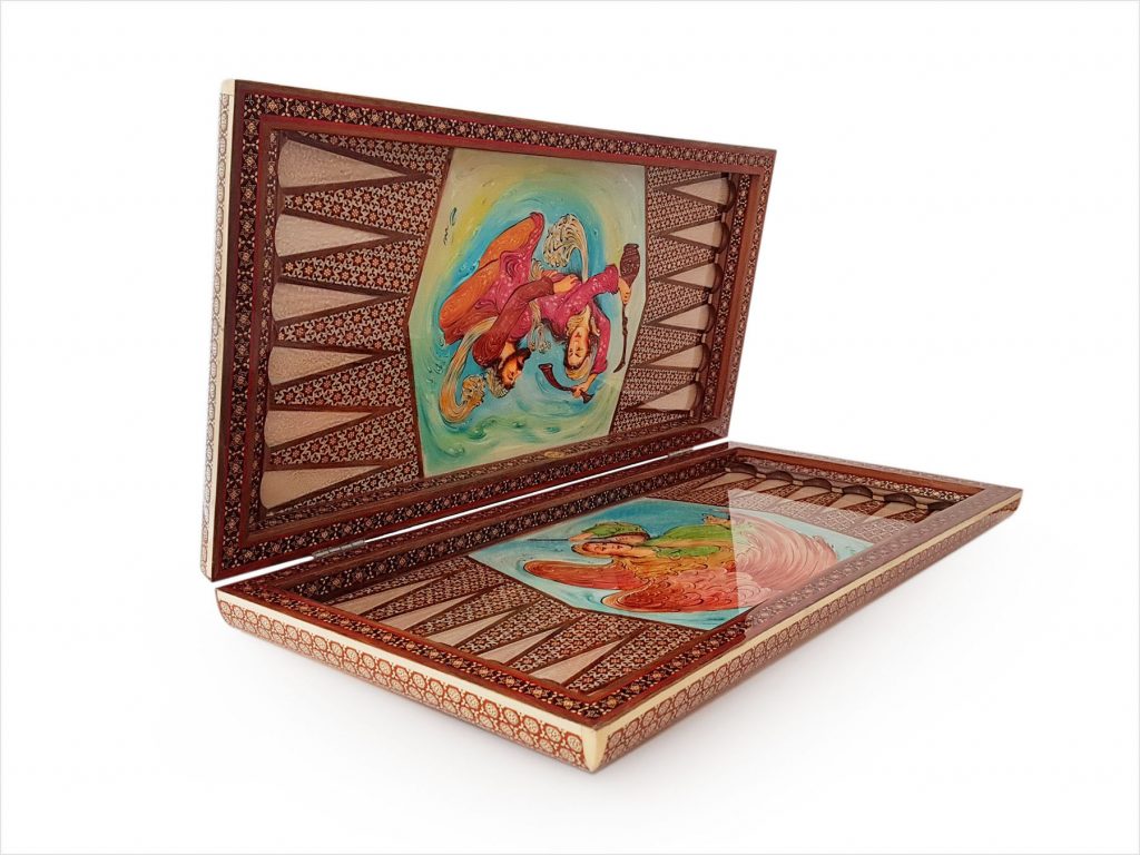 Exquisite Persian Marquetry Backgammon - Saghi | Craftestan