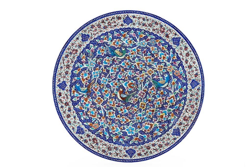 Hand-crafted Persian Enamelled Plate 30 cm | Craftestan